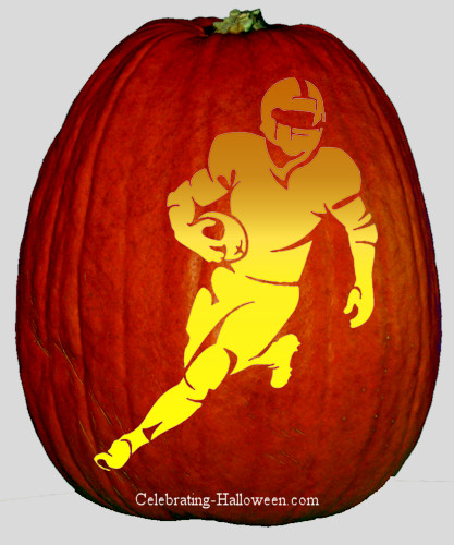 Running NFL/Football Player Pumpkin Carving Stencil - Celebrating Halloween